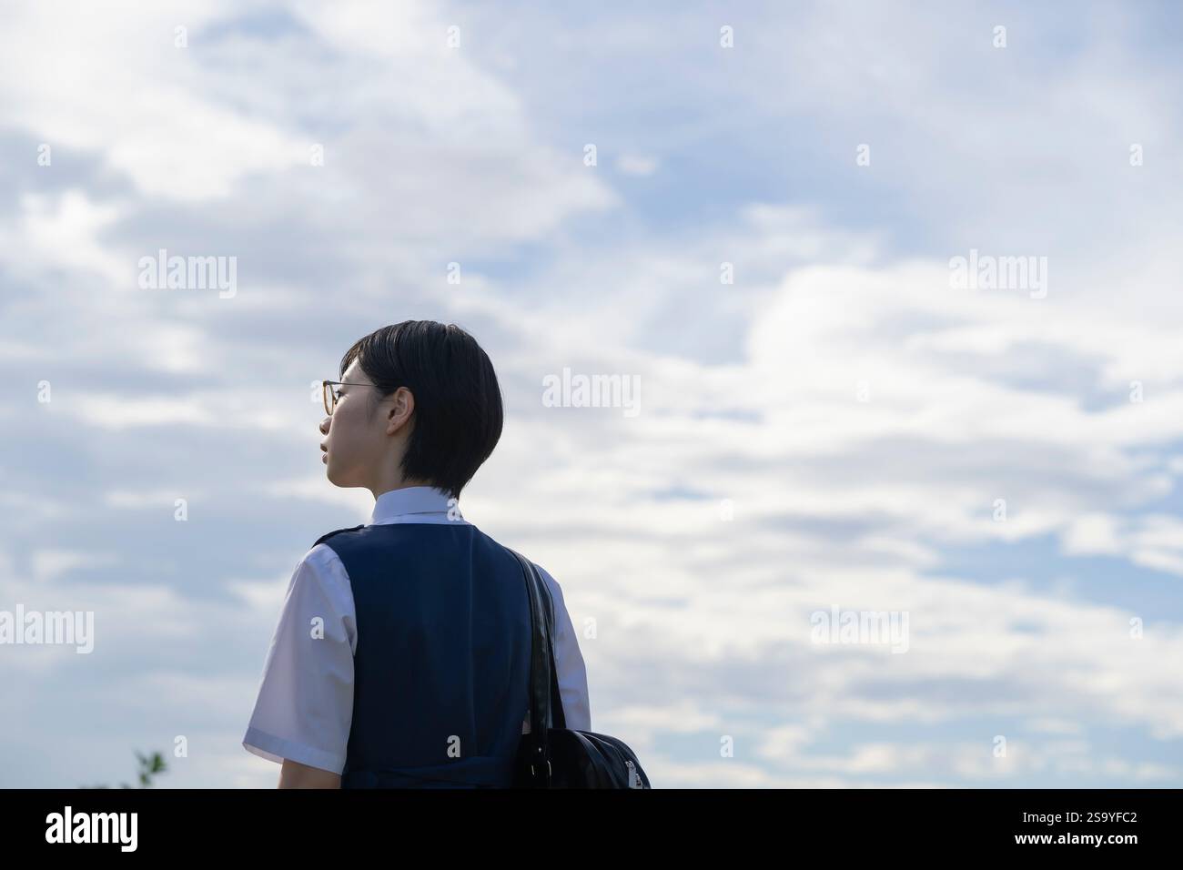 High school girls, back view Stock Photo - Alamy