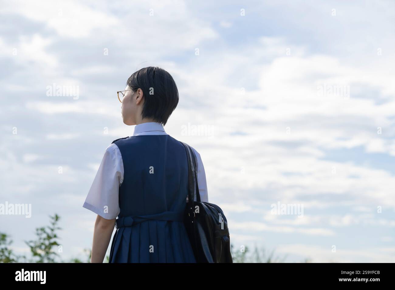 High school girls, back view Stock Photo - Alamy