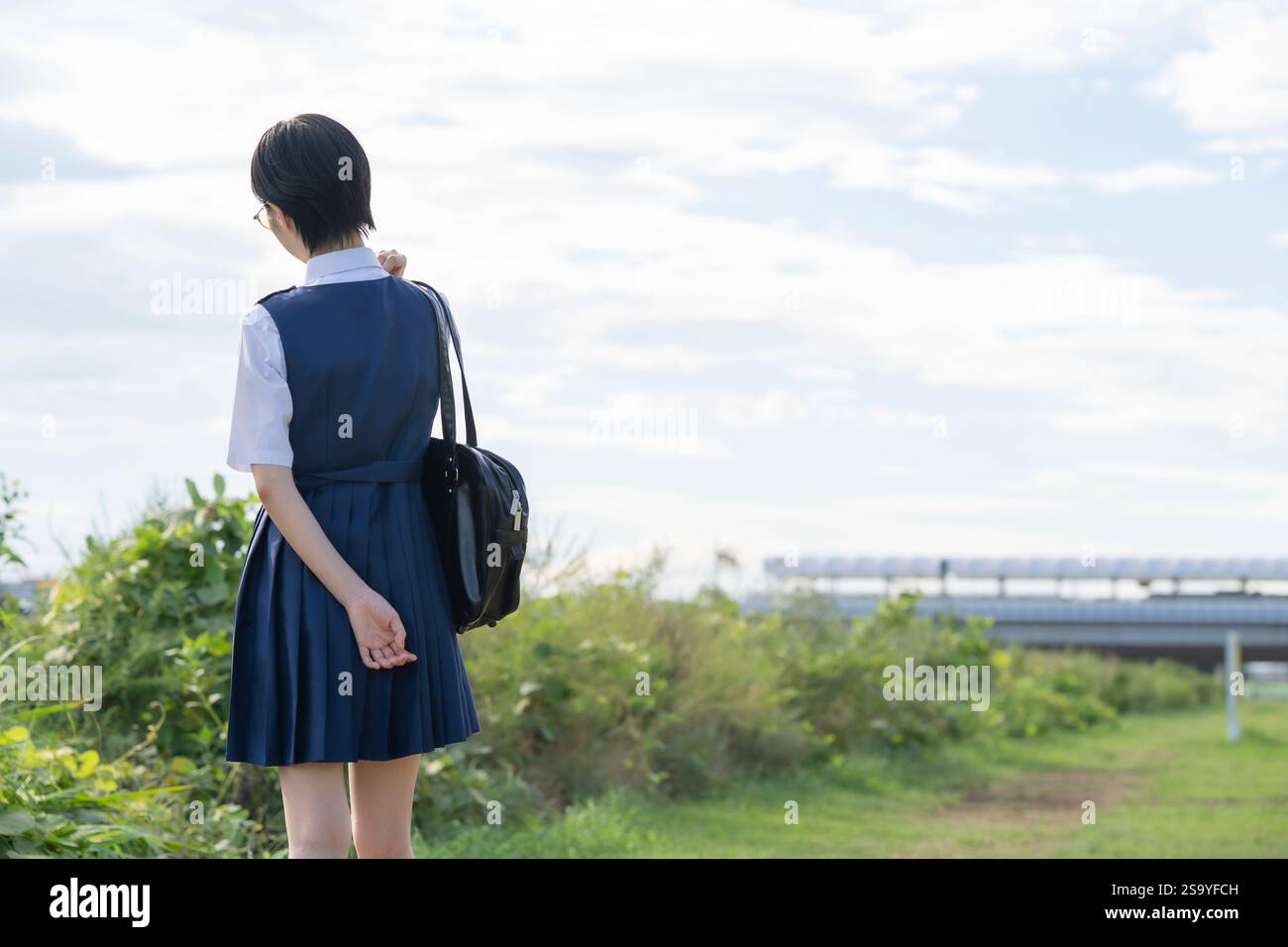 High school girls, back view Stock Photo - Alamy
