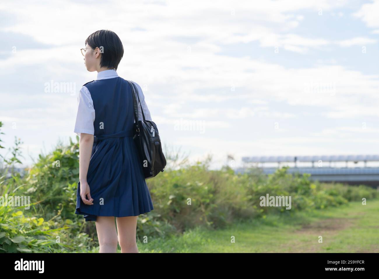 High school girls, back view Stock Photo - Alamy