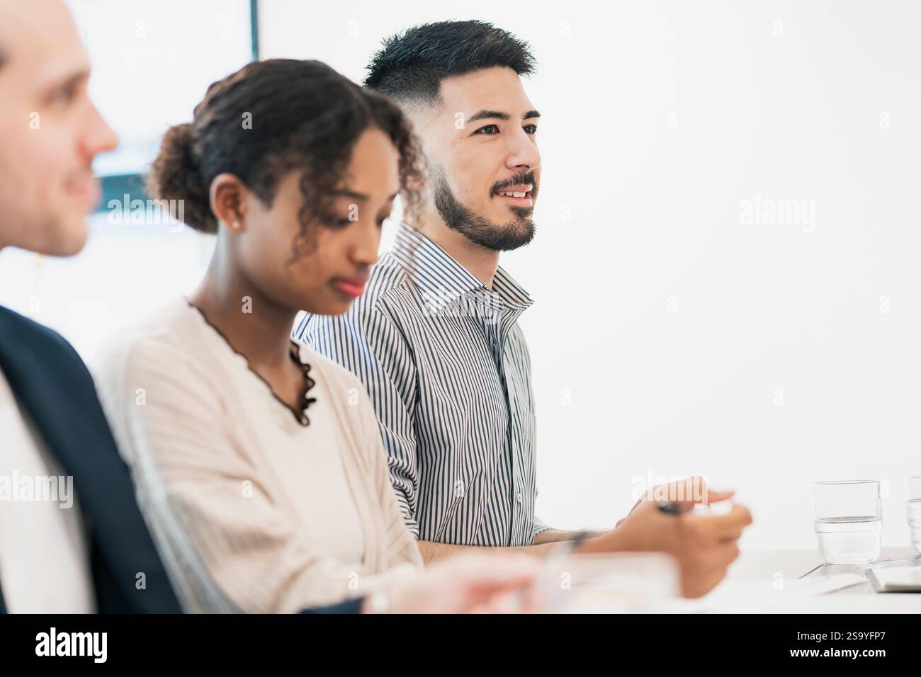 A snapshot of the business scene with young multinational members Stock ...