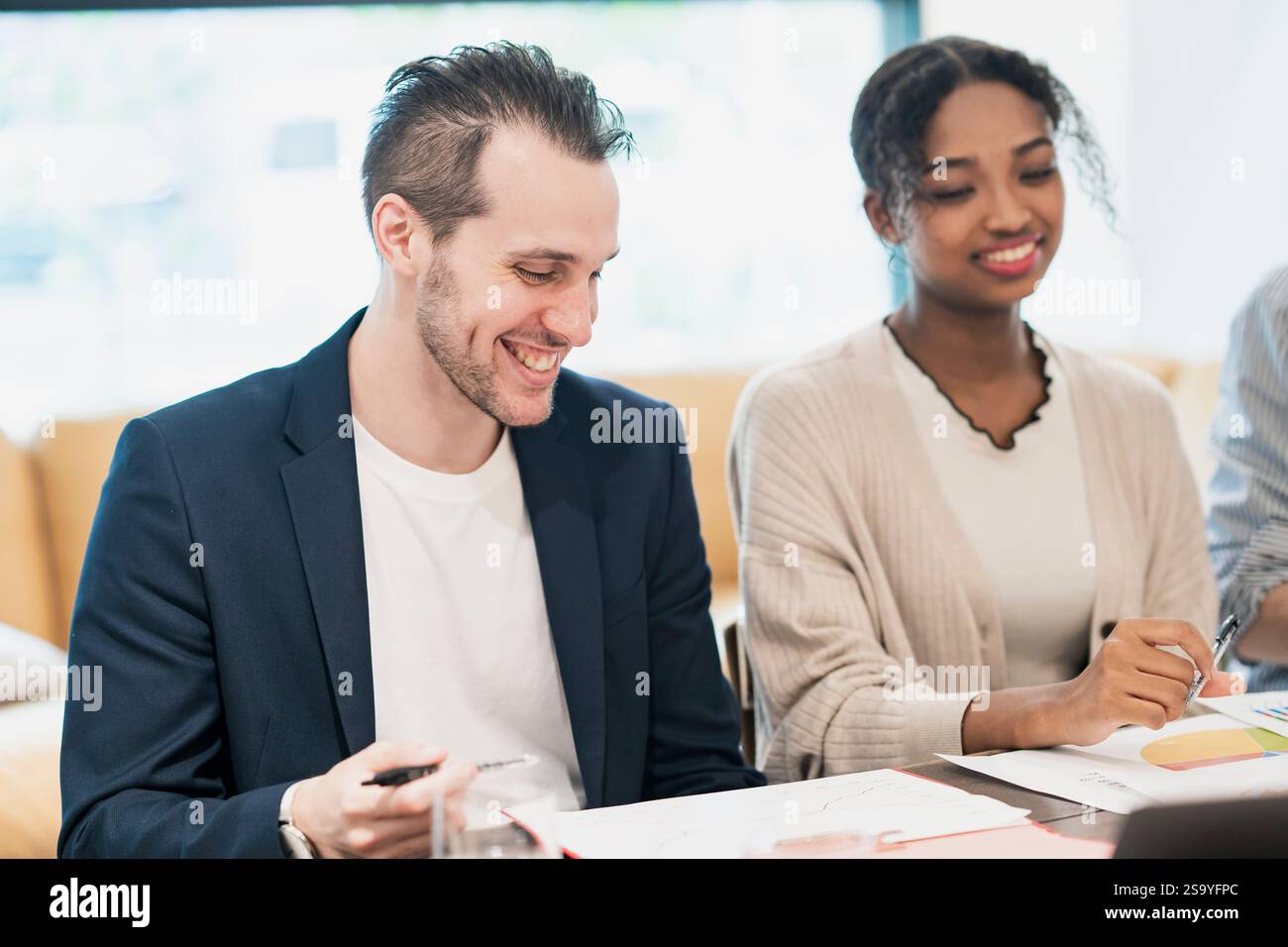 A snapshot of the business scene with young multinational members Stock ...