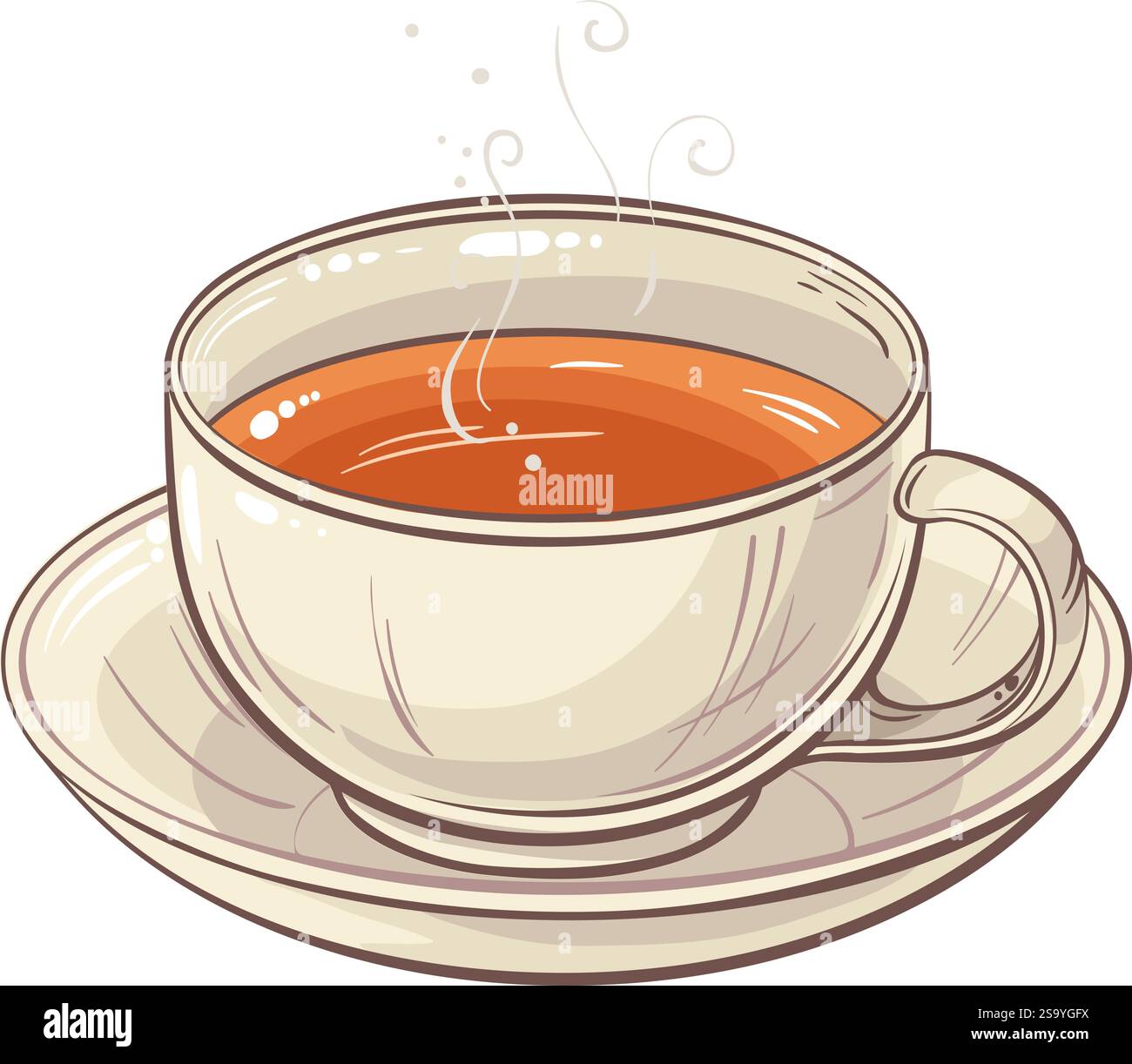 Cup of Tea Colored Vector Illustration Stock Vector Image & Art - Alamy