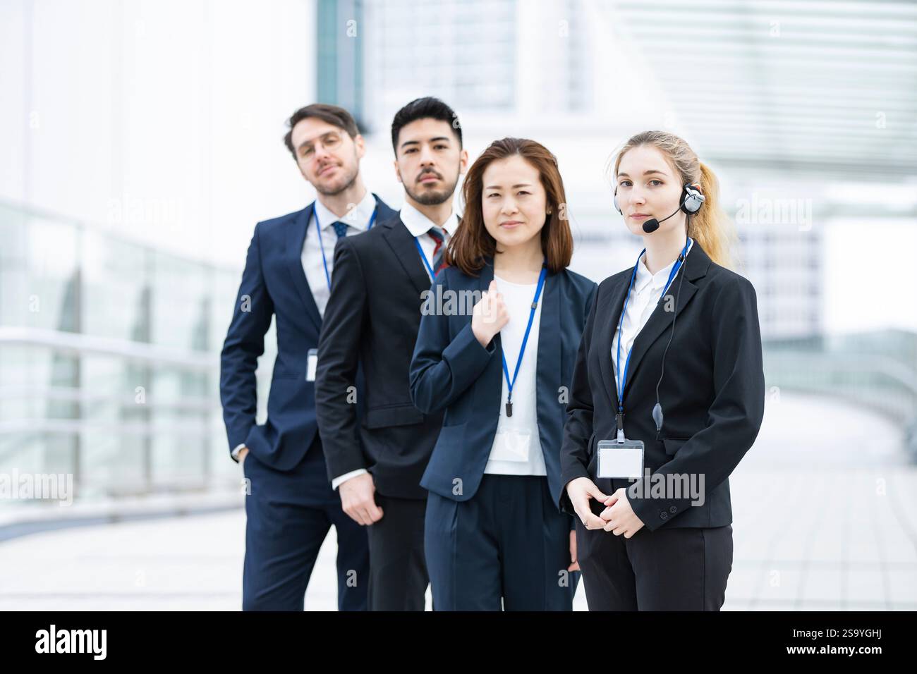 Operator wearing headset Stock Photo - Alamy