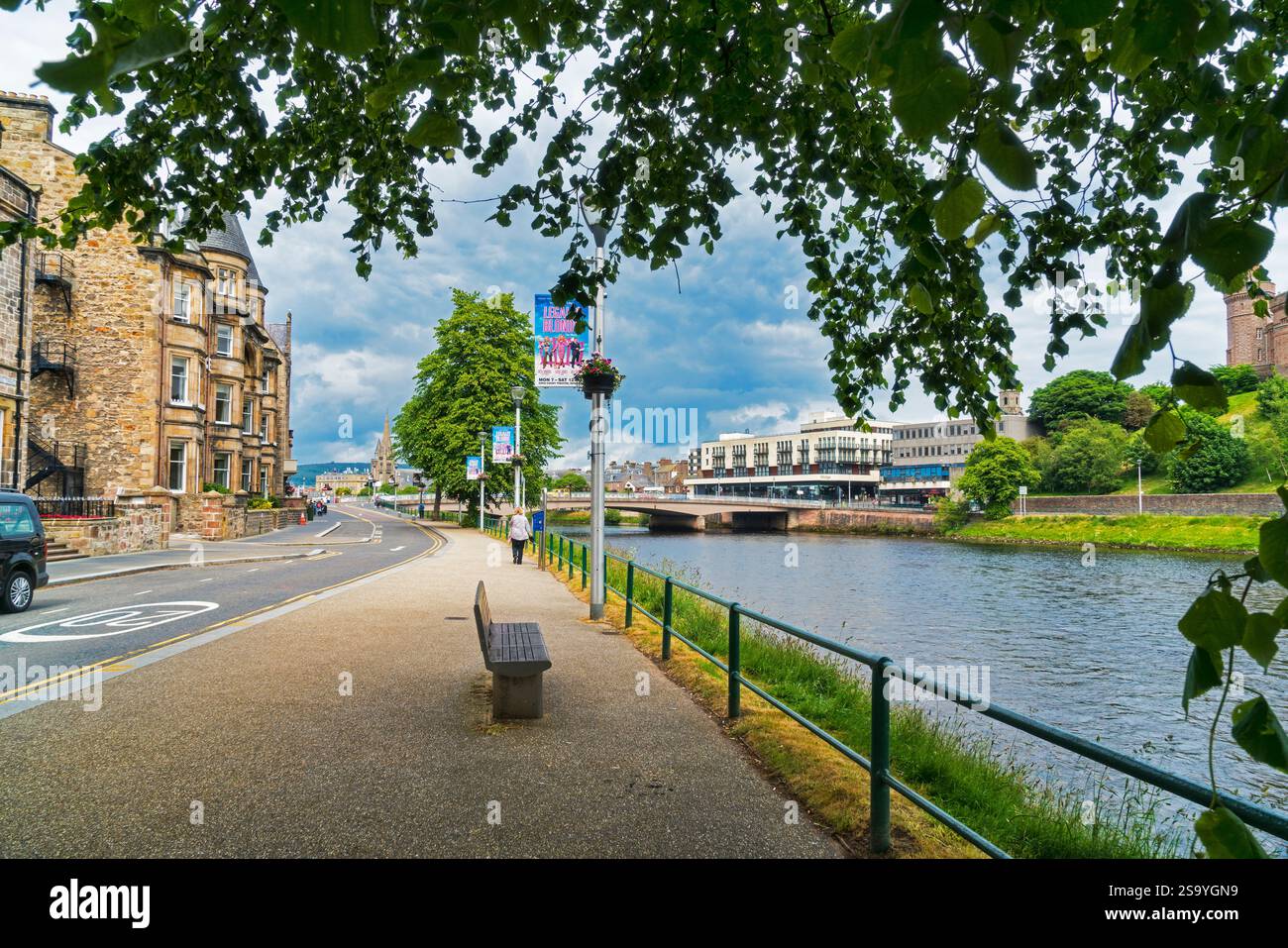 River Ness to city centre, Inverness city, Highland, Scotland, UK Stock ...