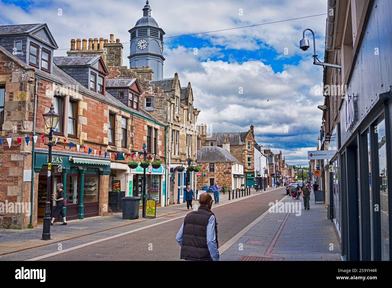 Dingwall high street, town centre, Museum, tower, Inverness, Highland ...