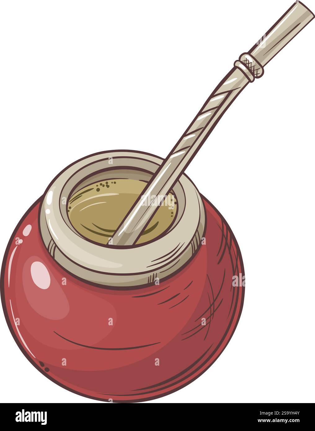 Mate Tea Colored Detailed Illustration Stock Vector Image & Art - Alamy