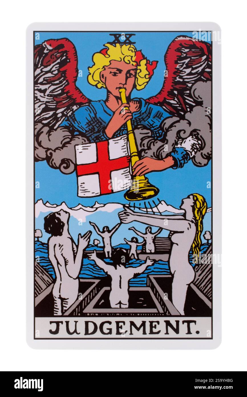Judgement tarot card on white background Stock Photo - Alamy