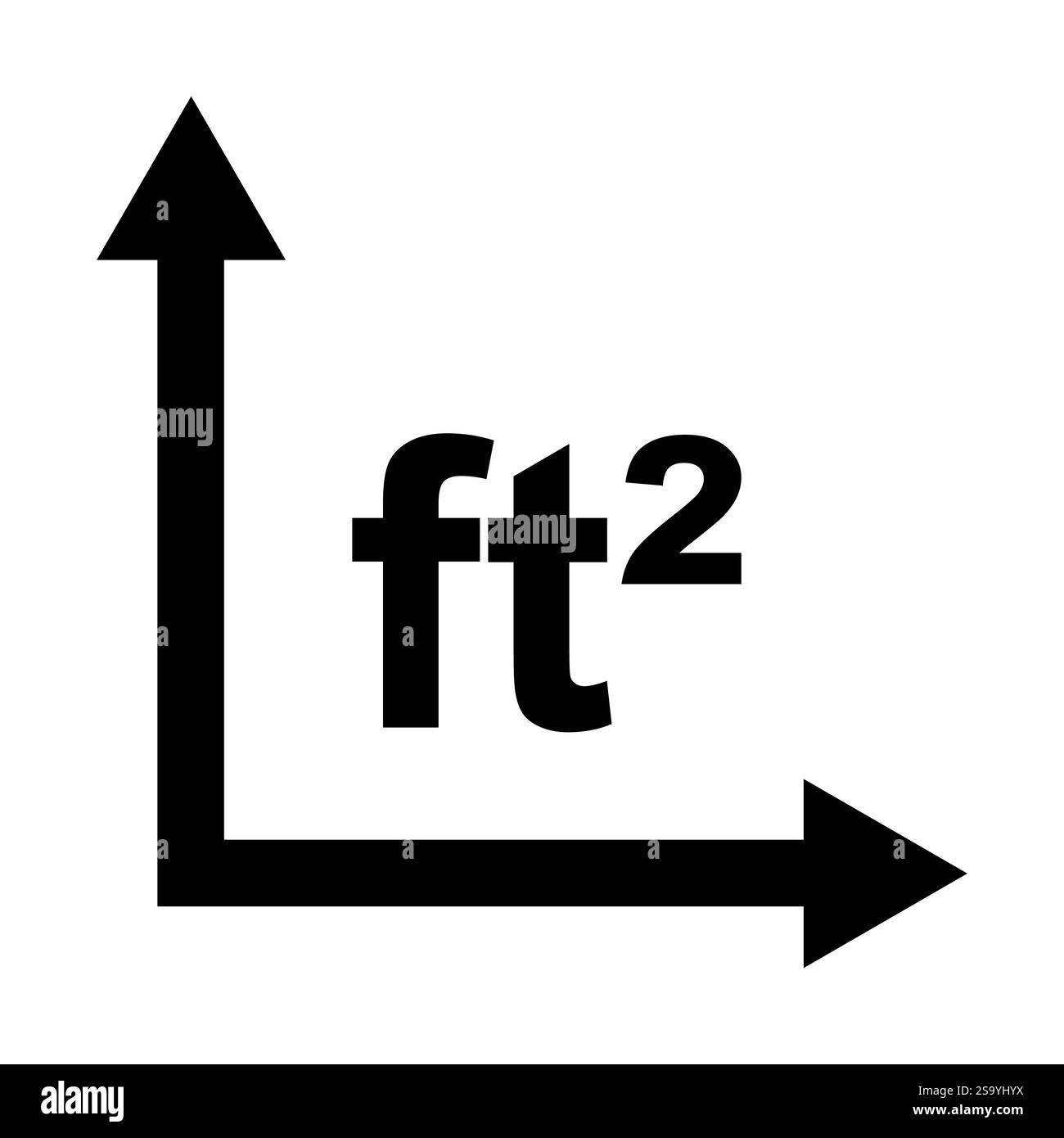 Area measurement icon, square foot symbol with arrows Stock Vector ...