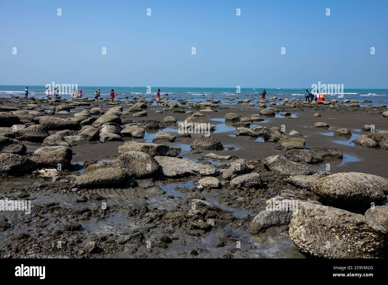 Coral stones scattered along the beach of Saint Martin's Island, the ...