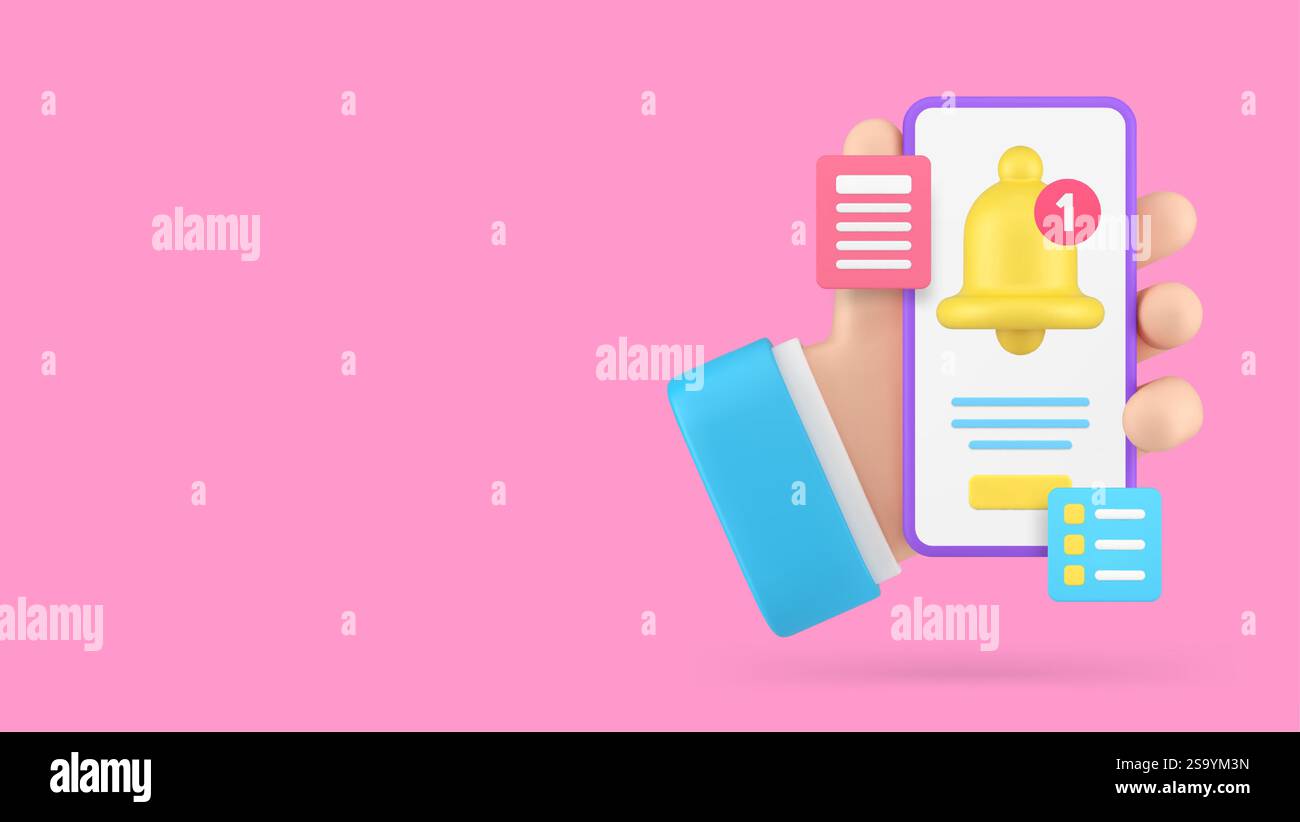 Smartphone reminder application notification banner copy space vector ...