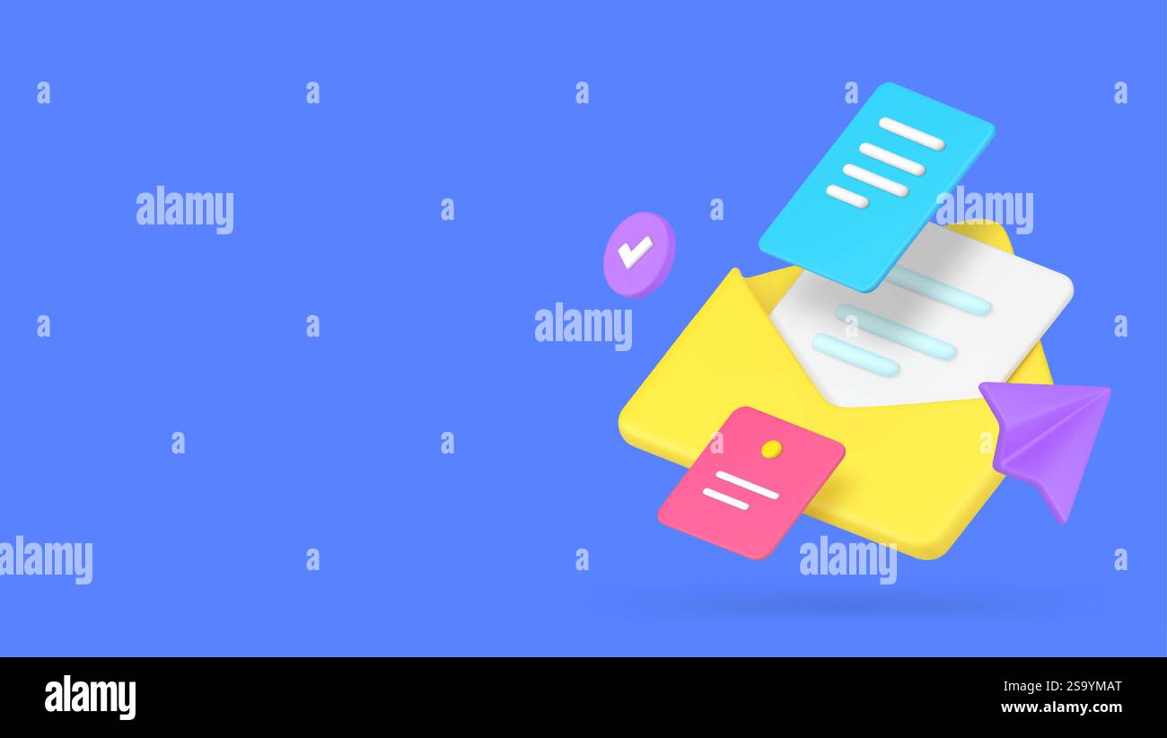 Incoming message document send receive envelope banner copy space ...