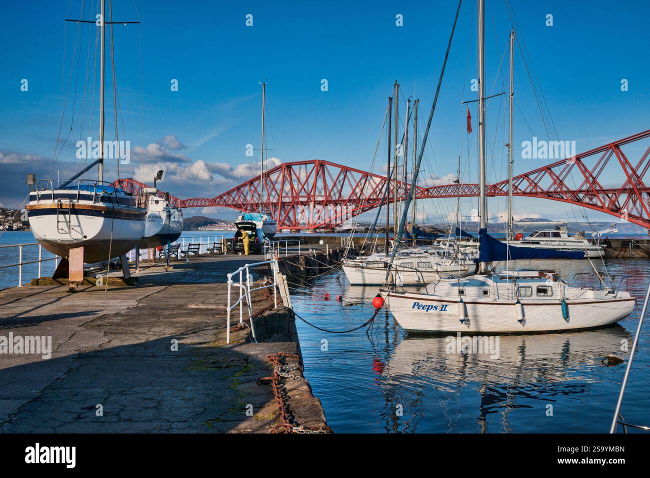 Forth Railway Bridge from old harbour, South Queensferry, west lothian, Edinburgh, Scotland, UK ...