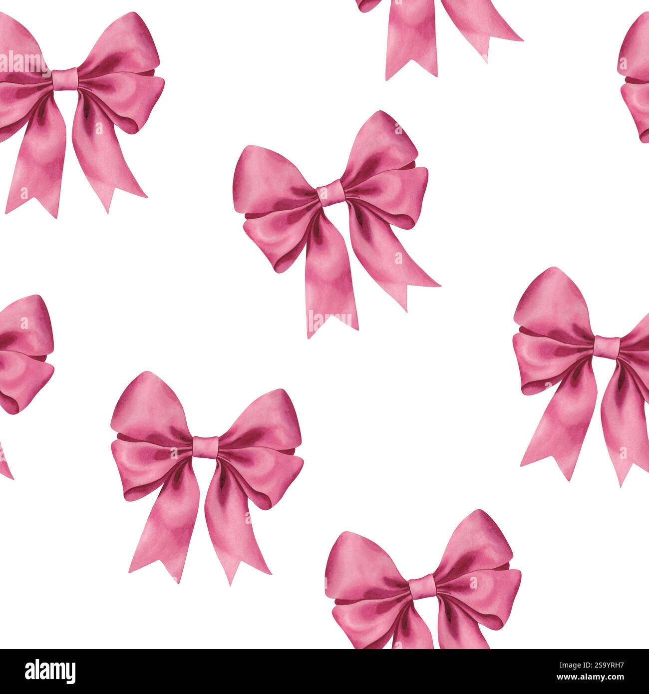 Seamless pattern with watercolor hand drawn bows. For print and textile ...