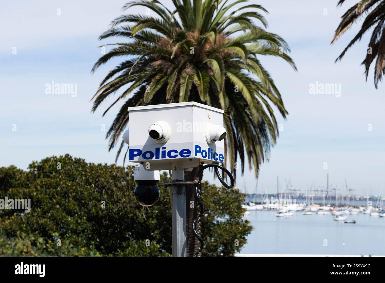 Australian police monitoring with a solar powered surveillance camera ...