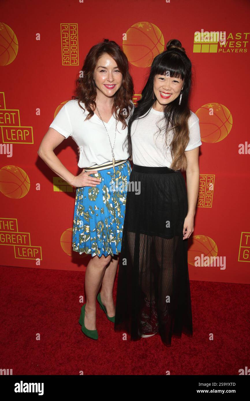 Erin Karpluk and Grace Lynn Kung arrives at the opening night of "The Great Leap" at The ...