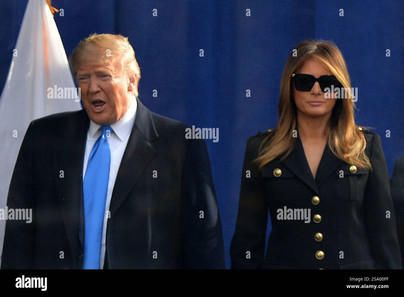 US President Donald Trump and Melania Trump at Veterans Day Parade in ...