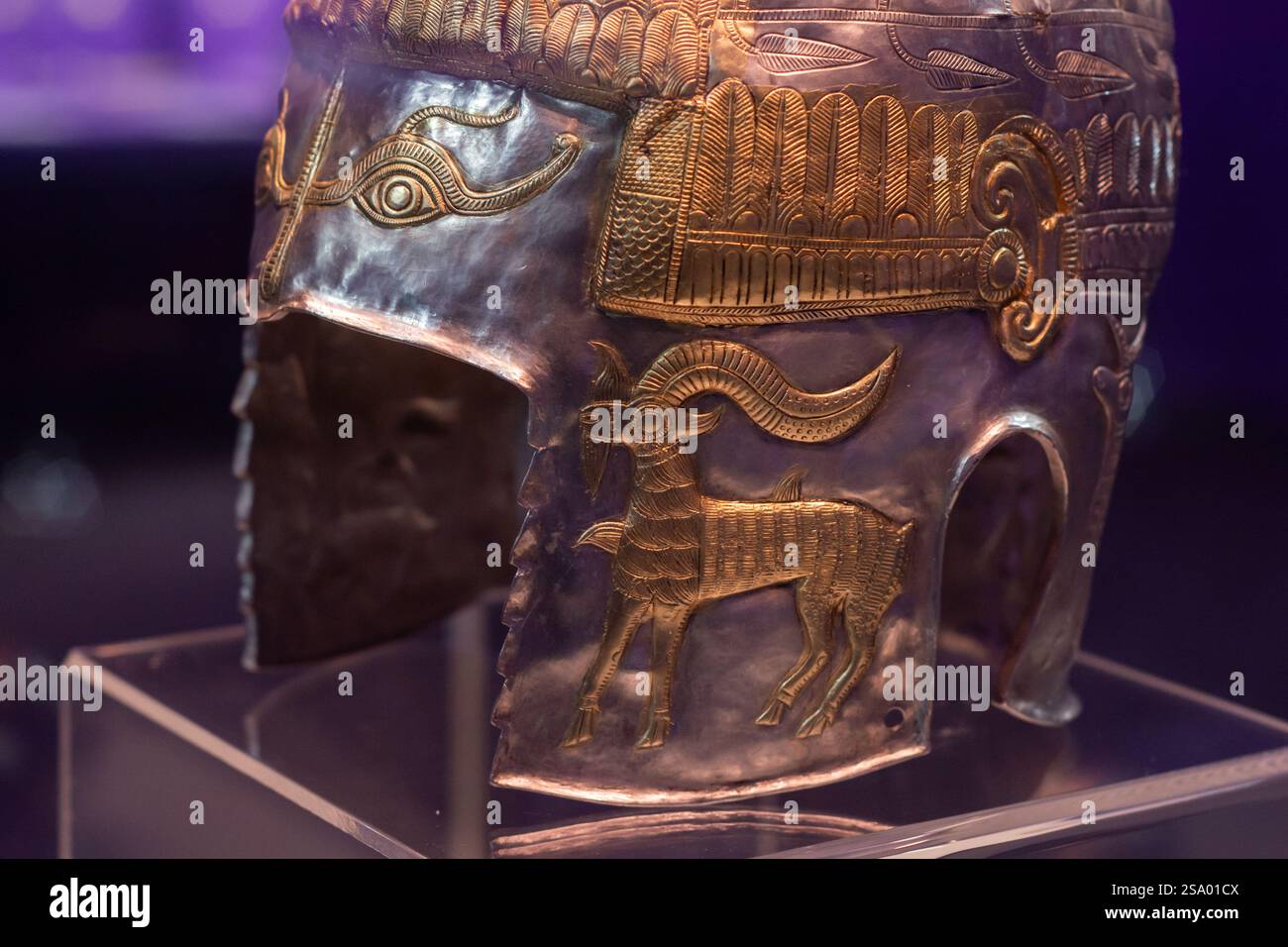 Detail of Ancient helmet from Peretu Romanian Dacian patrimony Stock ...