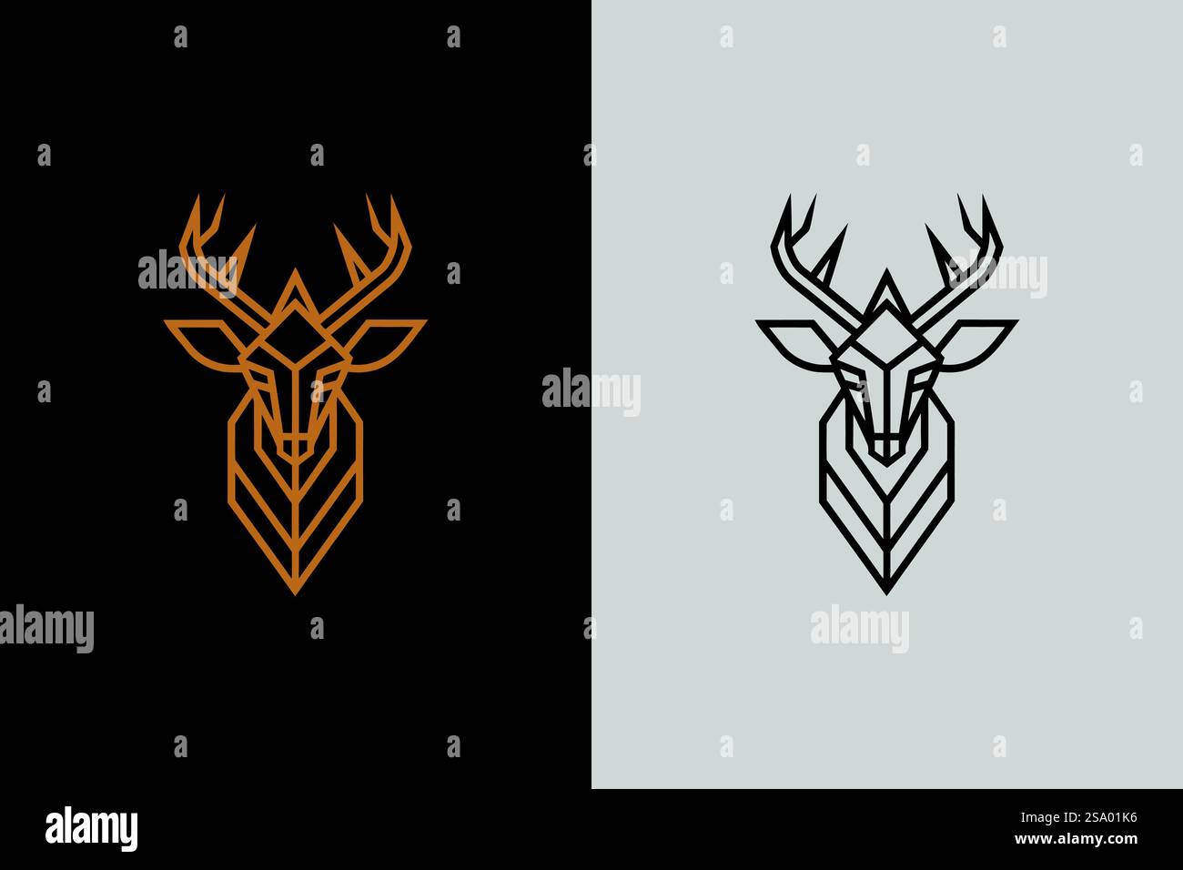 Dear head line art logo vector illustration style Stock Vector Image ...