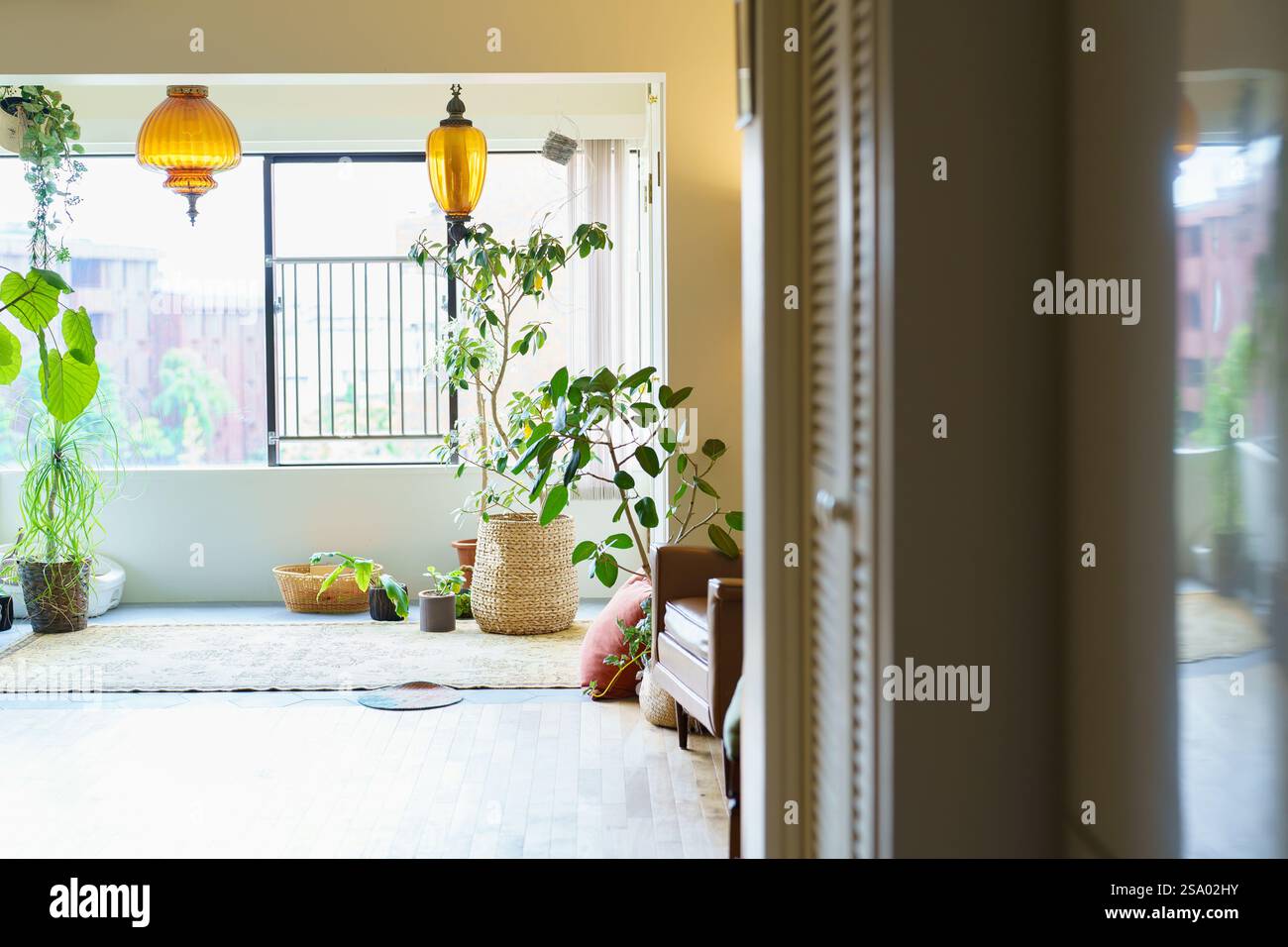 Interior with greenery Stock Photo - Alamy