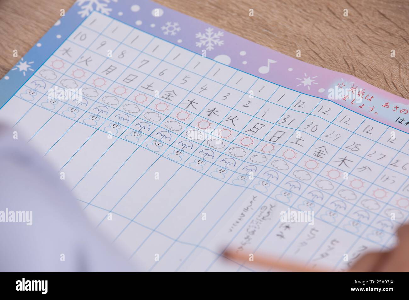 Child making winter holiday plans Stock Photo - Alamy