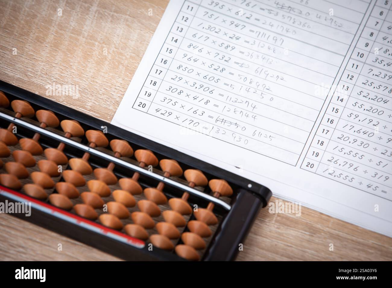 Elementary problems with abacus Stock Photo - Alamy