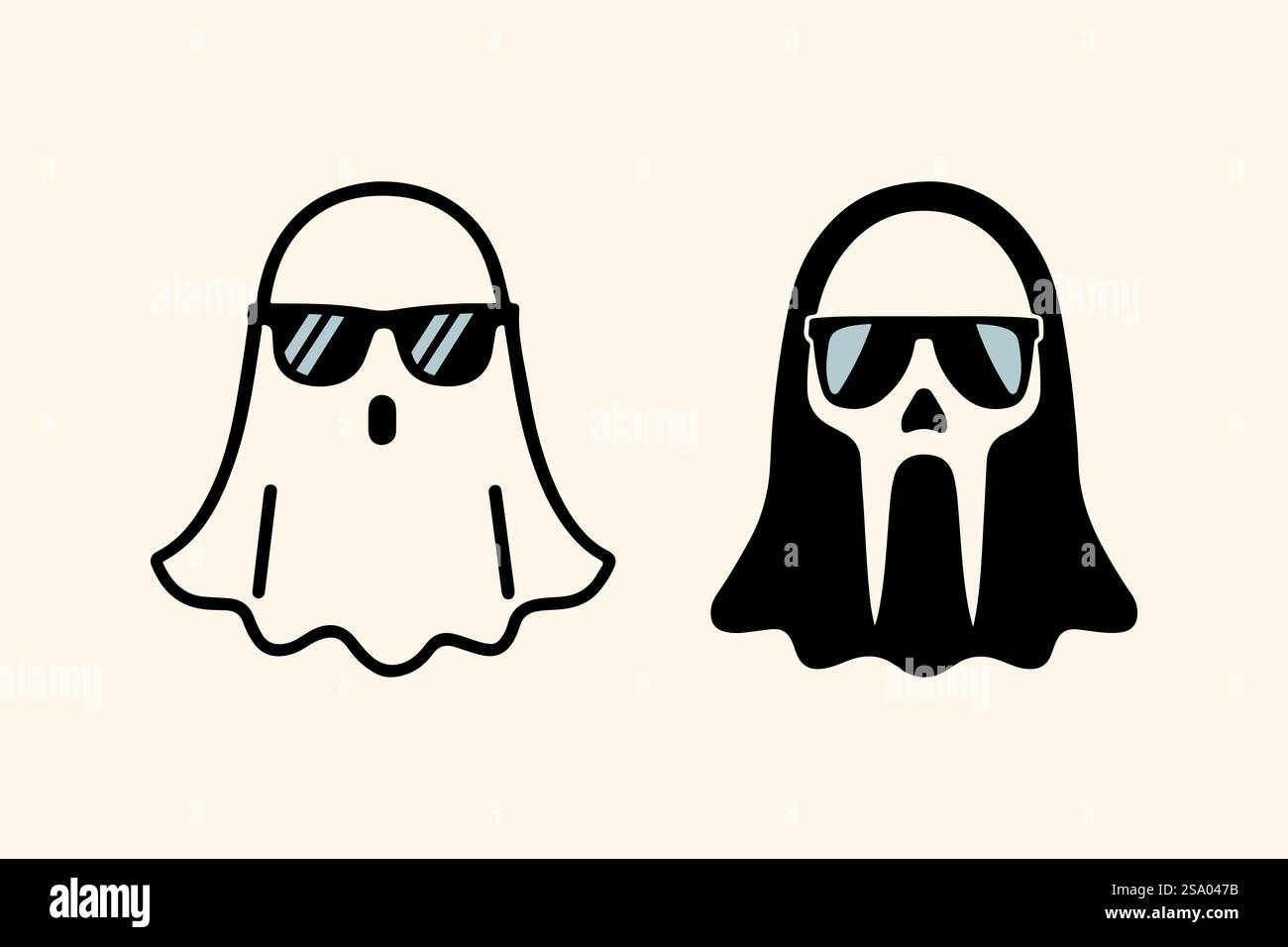 Sunglasses ghost cartoon hi-res stock photography and images - Alamy
