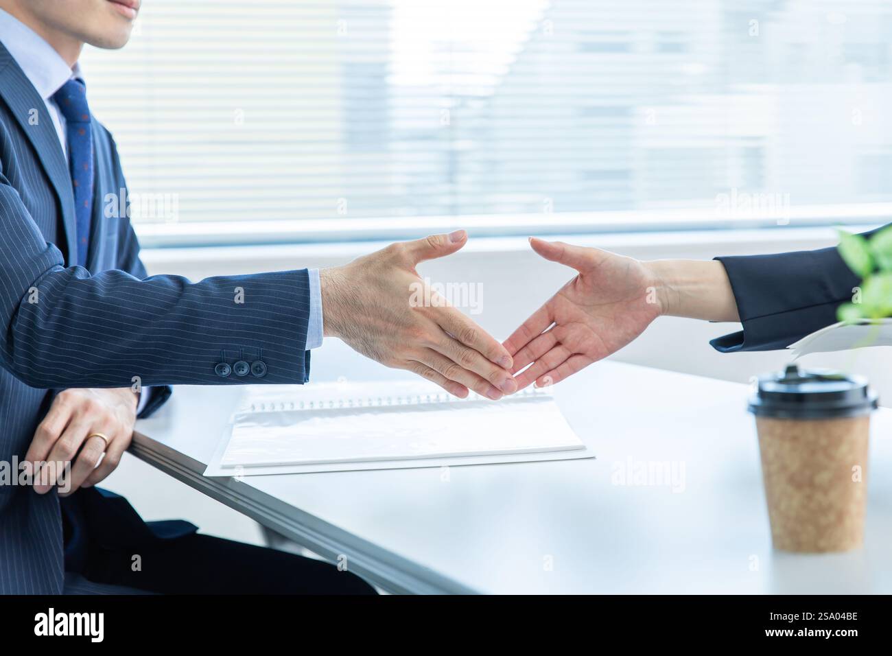 Business scene, handshake Stock Photo - Alamy