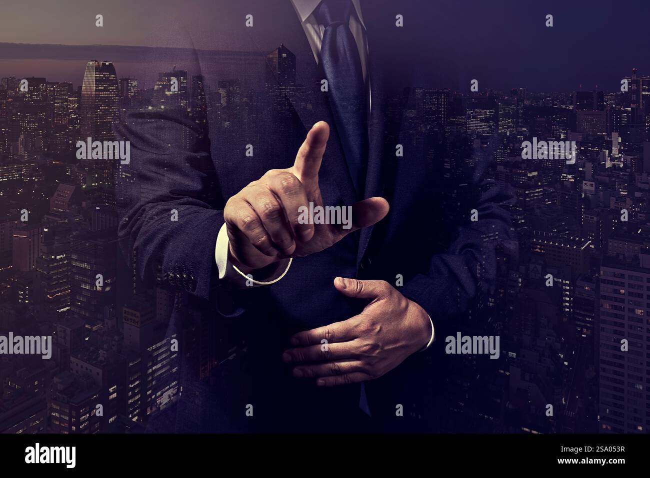Businessman pointing his finger Stock Photo - Alamy