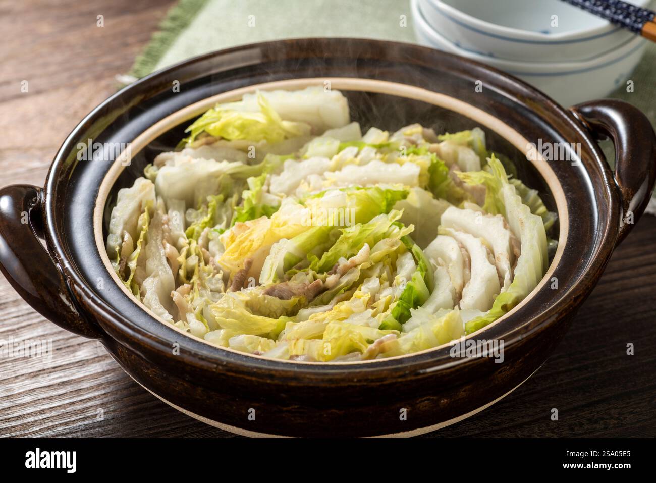One-pot dish of Chinese cabbage and pork belly Stock Photo - Alamy