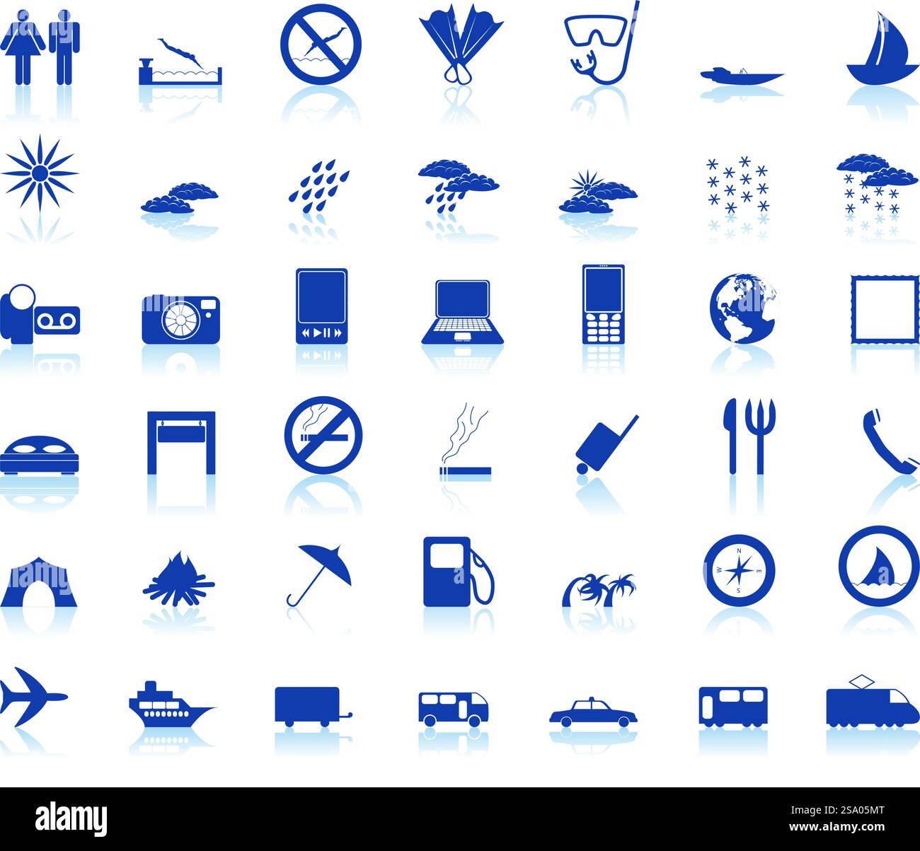 Biggest collection of different icons for using in web design Stock ...