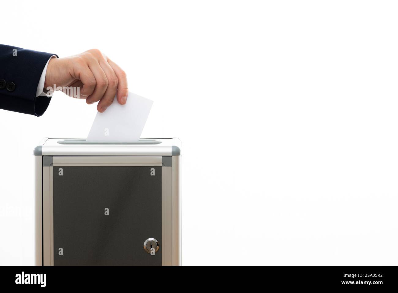 Image of ballot paper being thrown in White background Stock Photo - Alamy