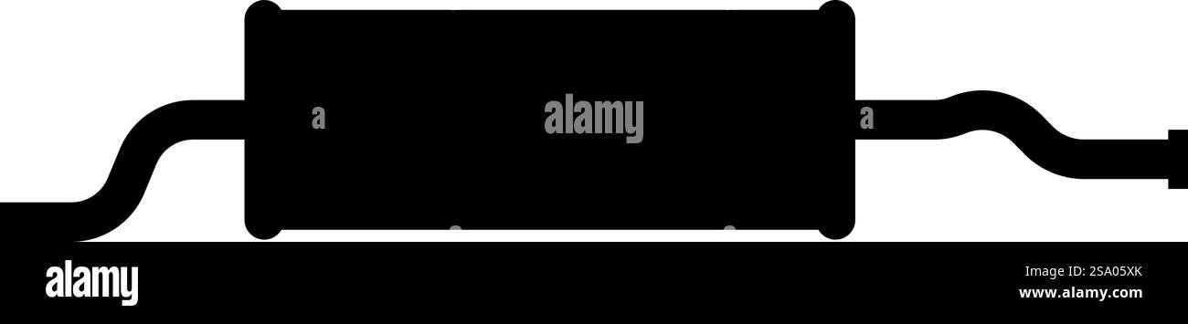 Exhaust pipe car muffler silencer icon black color vector illustration image flat style simple ...
