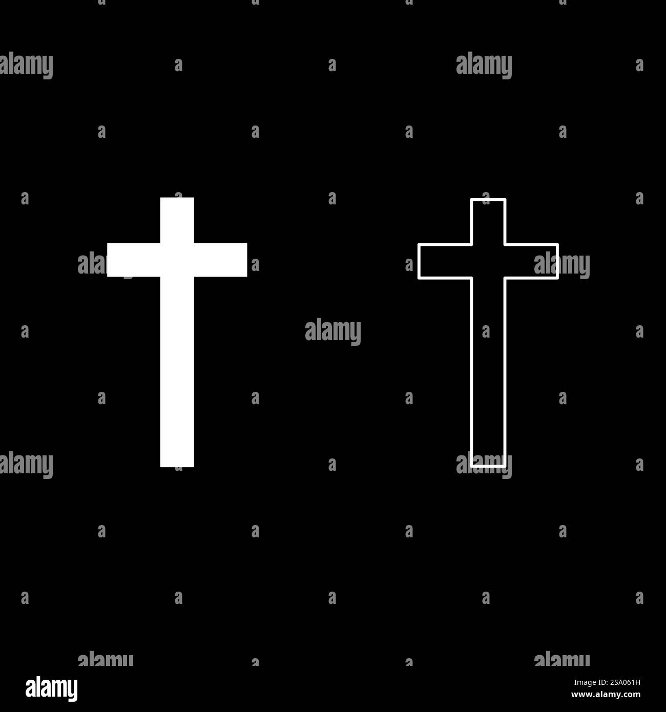 Cross set icon white color vector illustration image simple solid fill ...