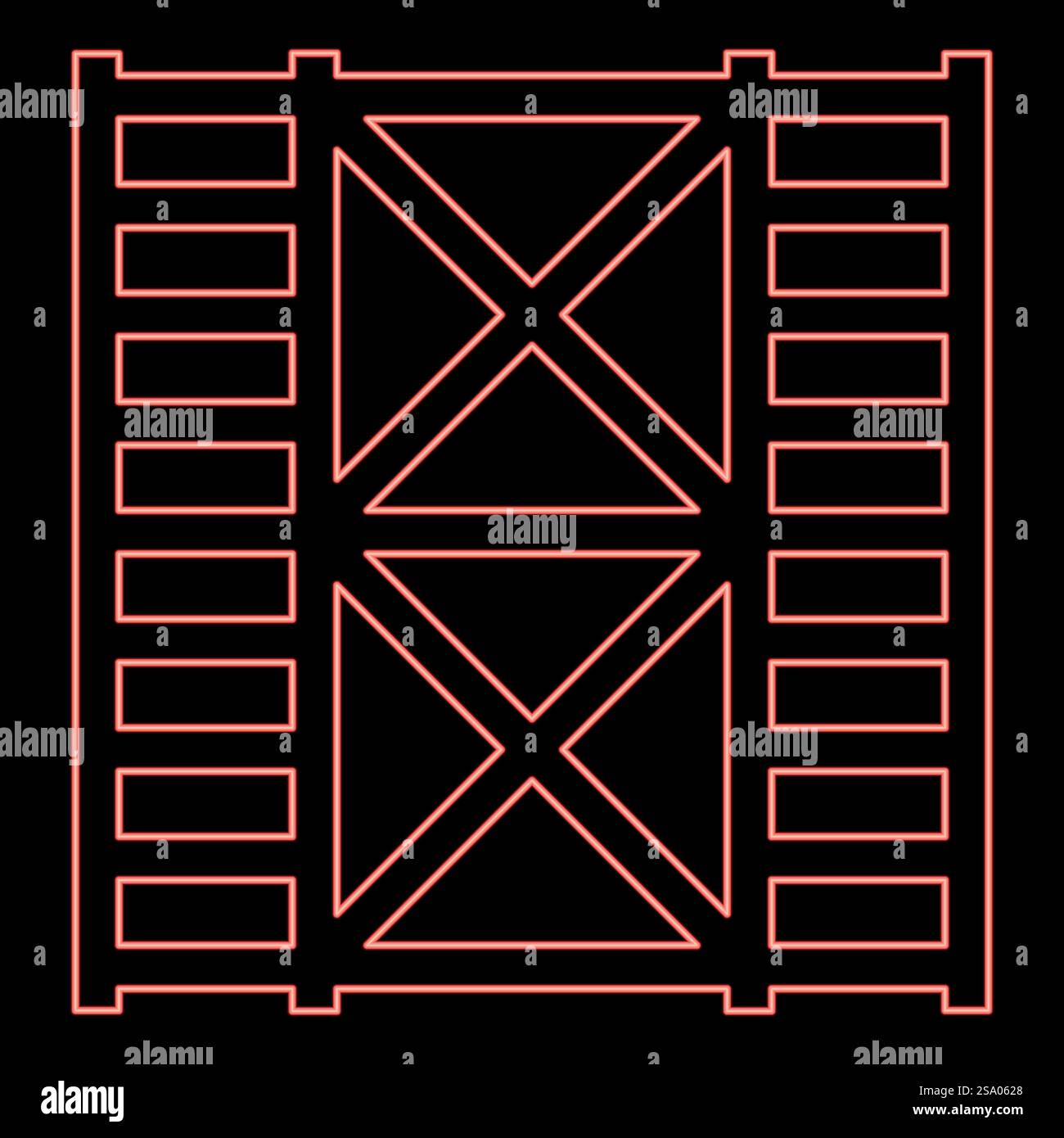 Neon scaffolding prefabricated construction frame floors two 2 red ...