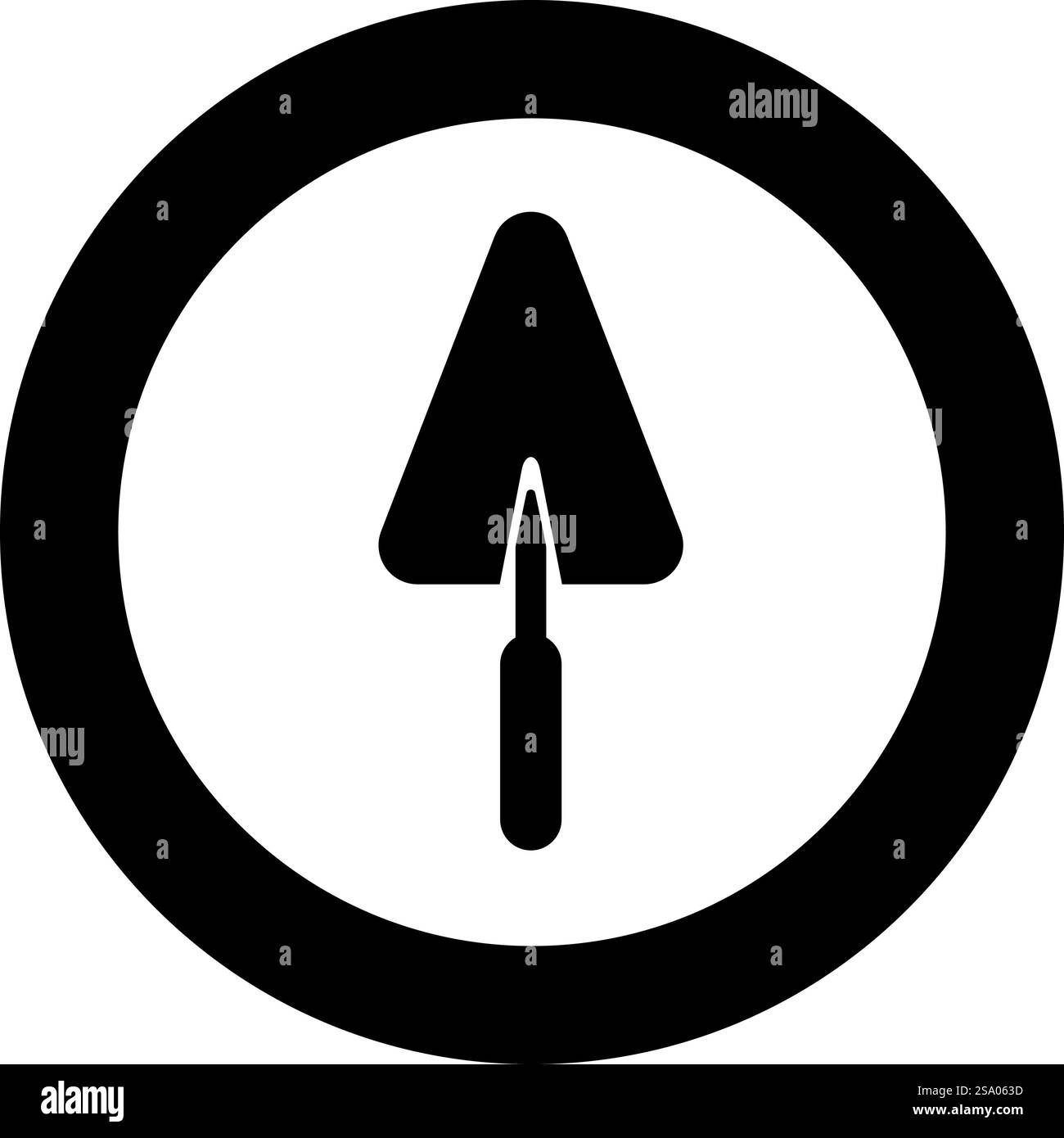 Trowel stucco trowels icon in circle round black color vector illustration image solid outline ...