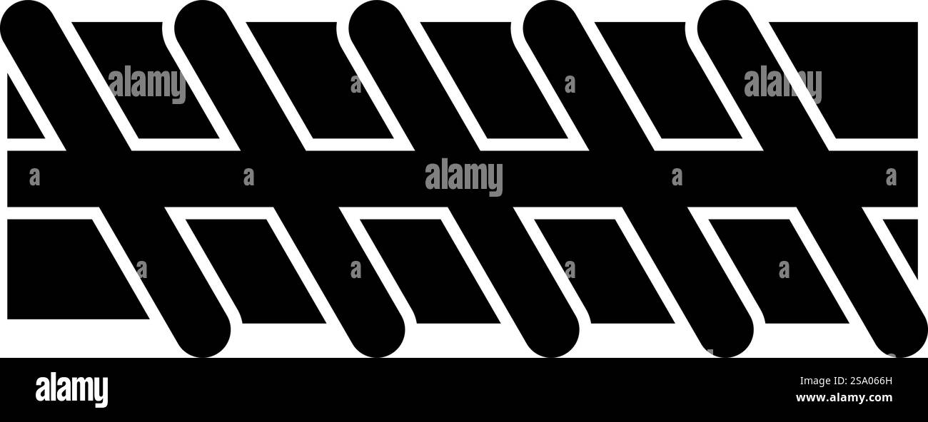 Reinforcement bar rebar ribbed metal rod icon black color vector ...