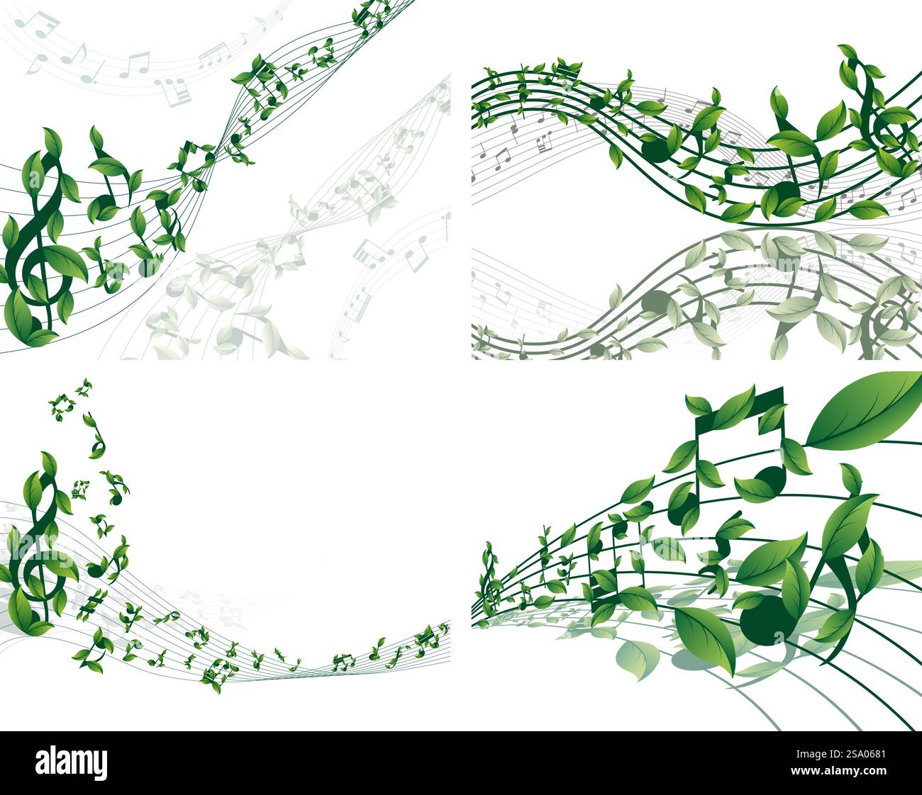 Vector musical notes staff backgrounds set for design use Stock Vector ...