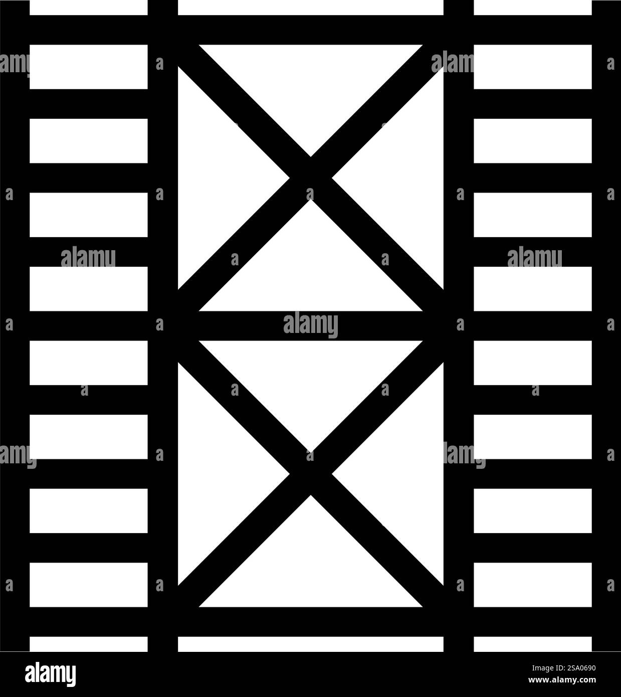 Scaffolding prefabricated construction frame floors two 2 icon black ...