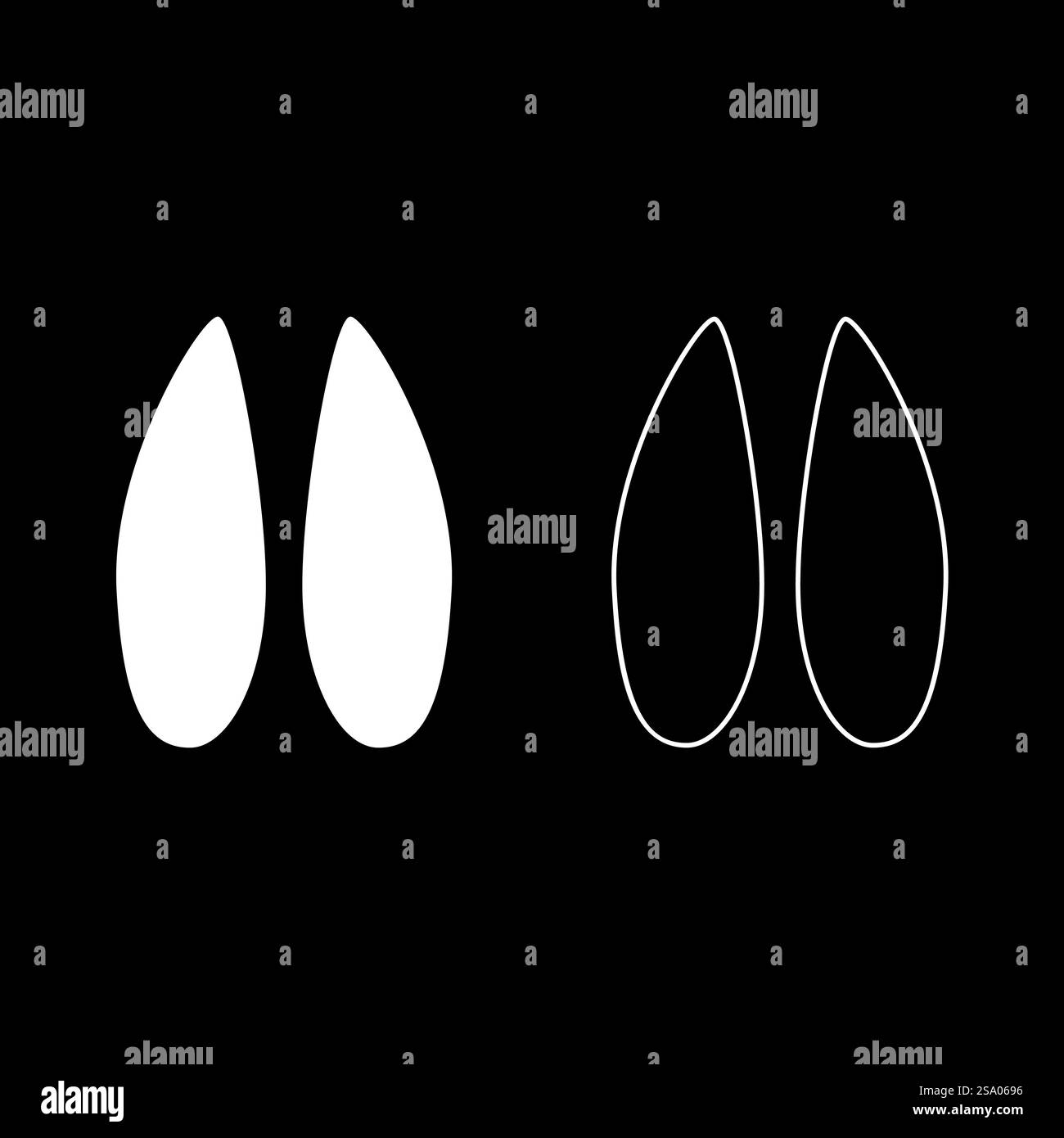 Hoof print elk set icon white color vector illustration image simple ...