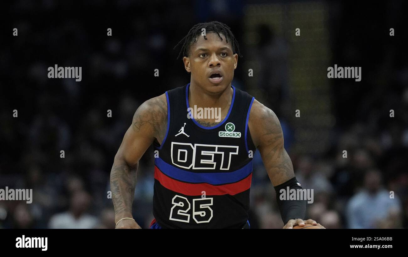 Detroit Pistons guard Marcus Sasser (25) in the second half of an NBA ...