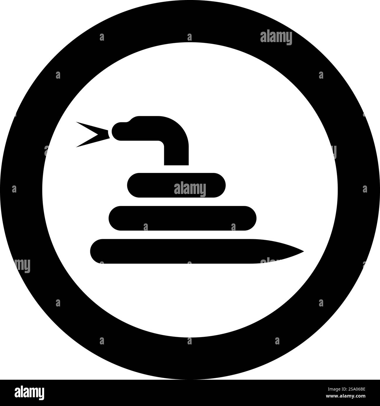 Twisted snake icon in circle round black color vector illustration ...