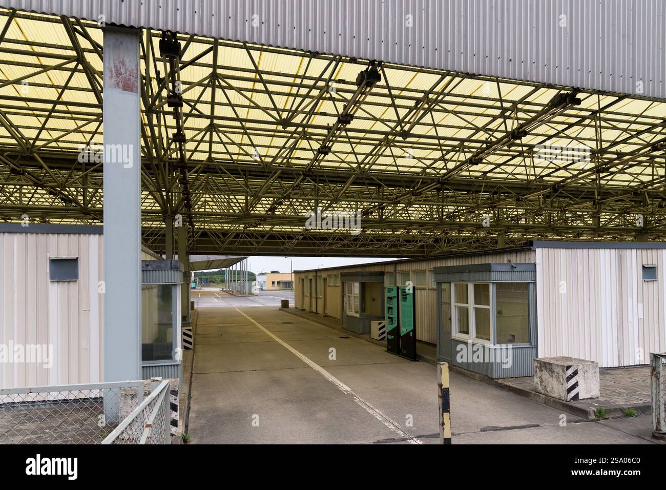Former control point and passport control booths of ...