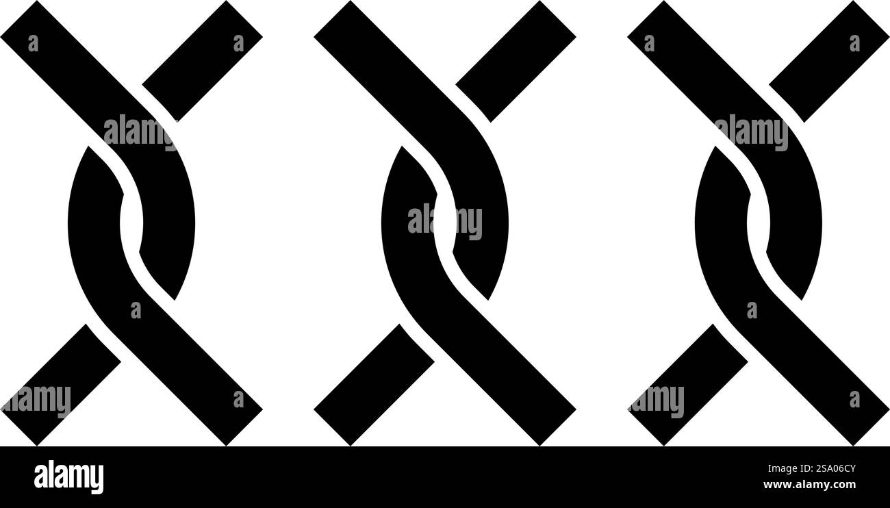 Chain fence twisted wire icon black color vector illustration image ...