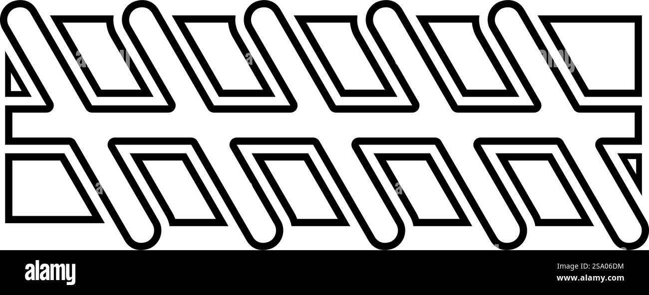 Reinforcement bar rebar ribbed metal rod contour outline line icon ...