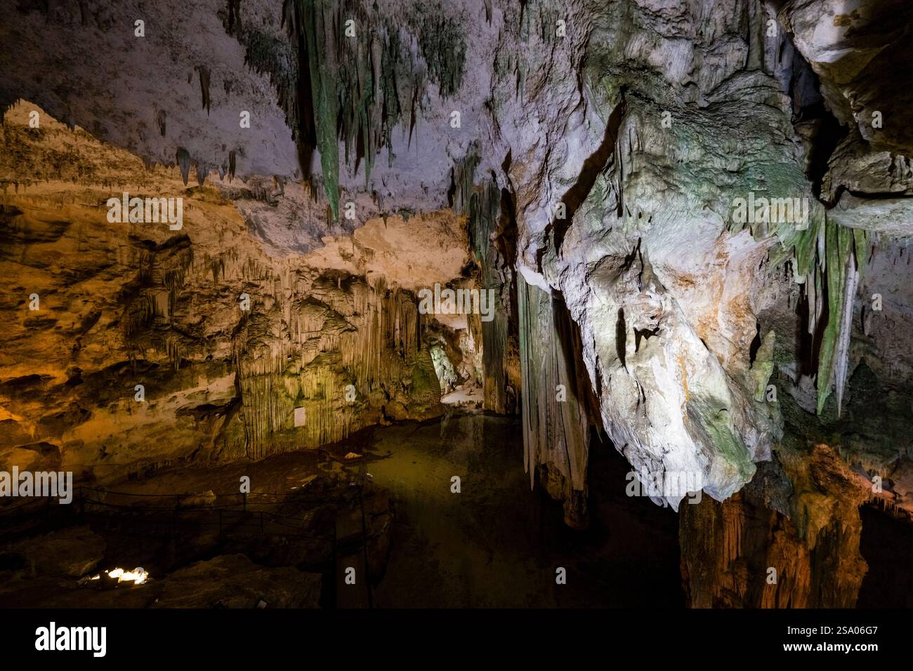 Stalactites and stalamites inside the Neptune's Grotto, Grotta di ...