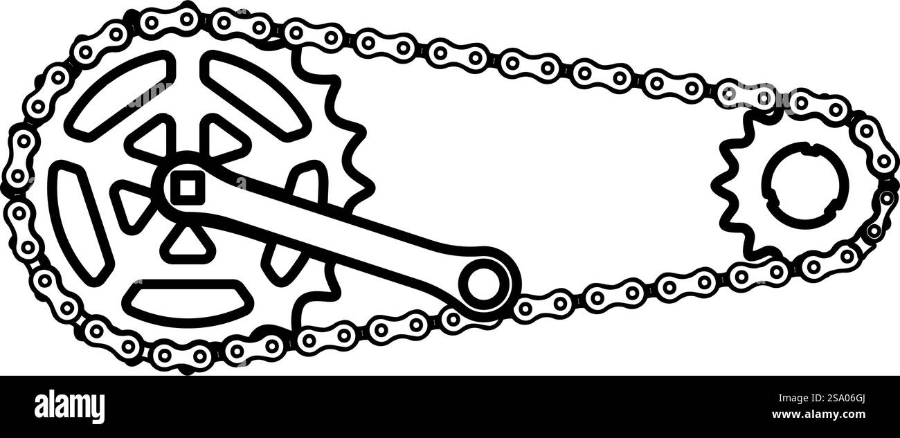 Chain bicycle link bike motorcycle two element crankset cogwheel ...