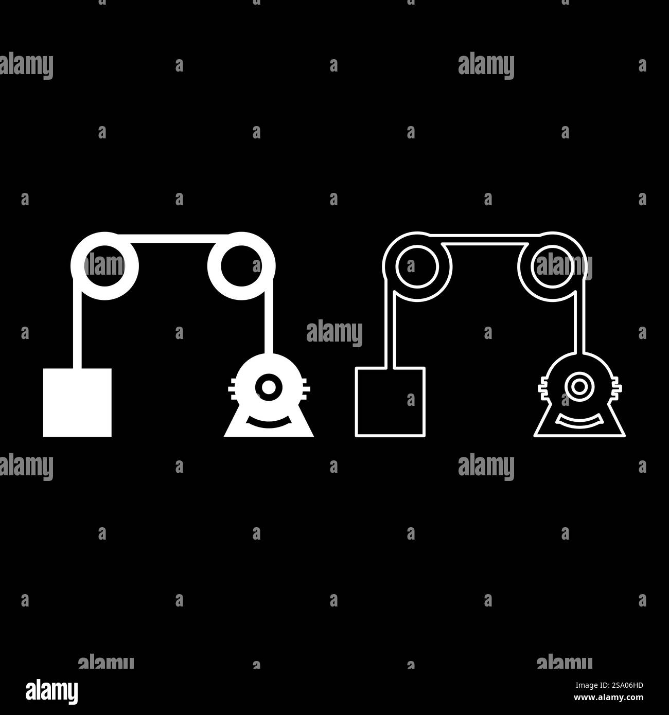 Gravity engine set icon white color vector illustration image simple ...