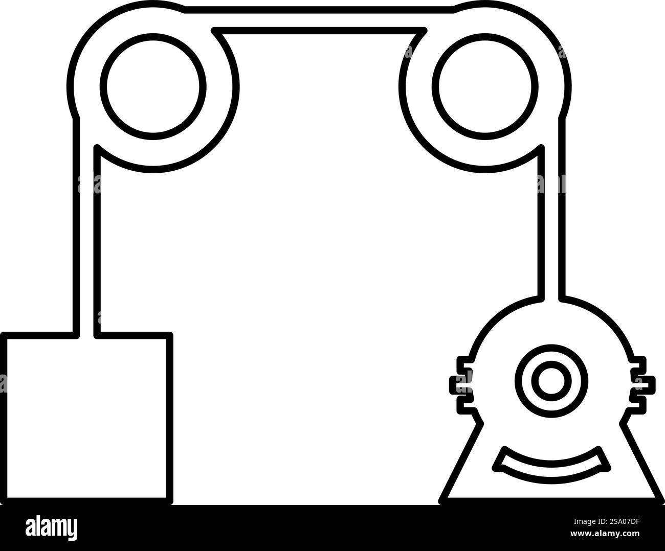 Gravity engine contour outline line icon black color vector ...