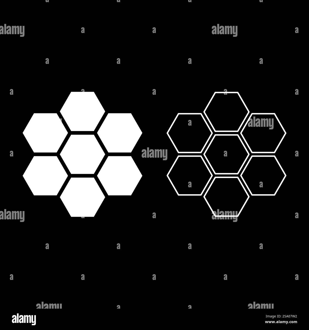 Hexagonal technology concept hexagon six items bee sota geometry six ...